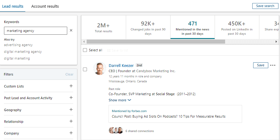 Basic LinkedIn Sales Navigator Search Functionality [2021 Edition]